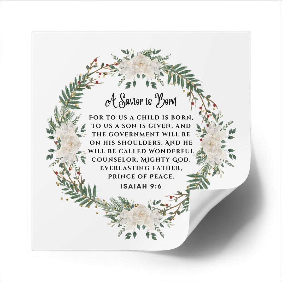 Christian Christmas Sticker, A Saviour is Born, Nativity Stickers ...