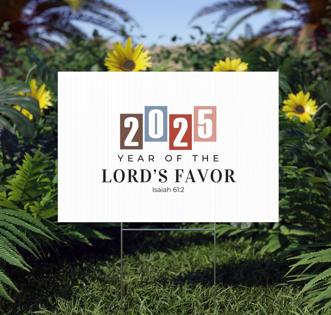Religious Lawn Sign, Christian Outdoor Decor, Religious Yard Art, Year ...