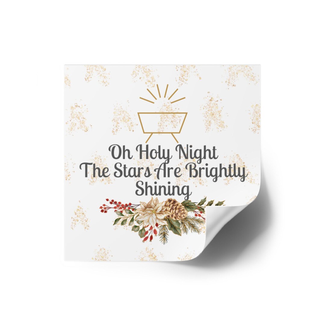 Christian Christmas Sticker, Oh Holly Night Stickers Christmas Gift ...