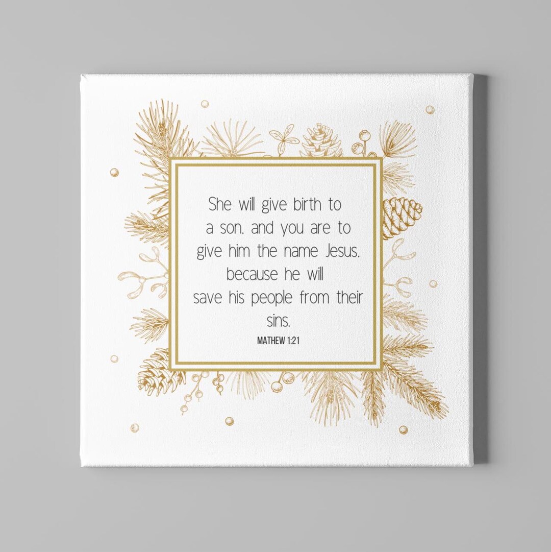 Jesus the Greatest Gift, Nativity Scripture on Canvas, Religious ...