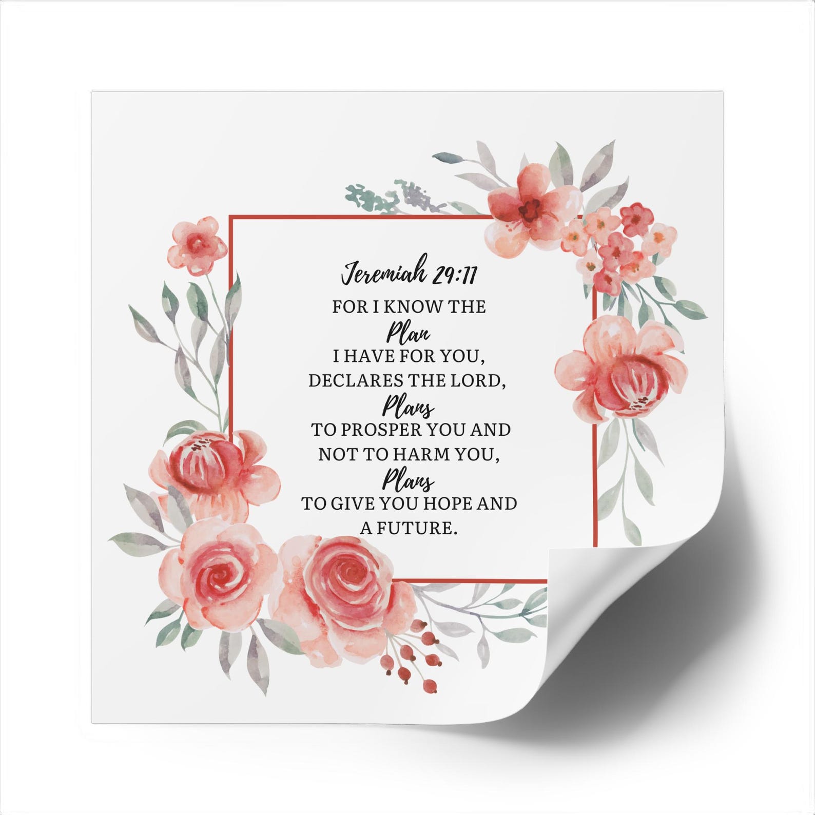 Christian Stickers, I Know the Plans I Have for You, Bible Verse ...