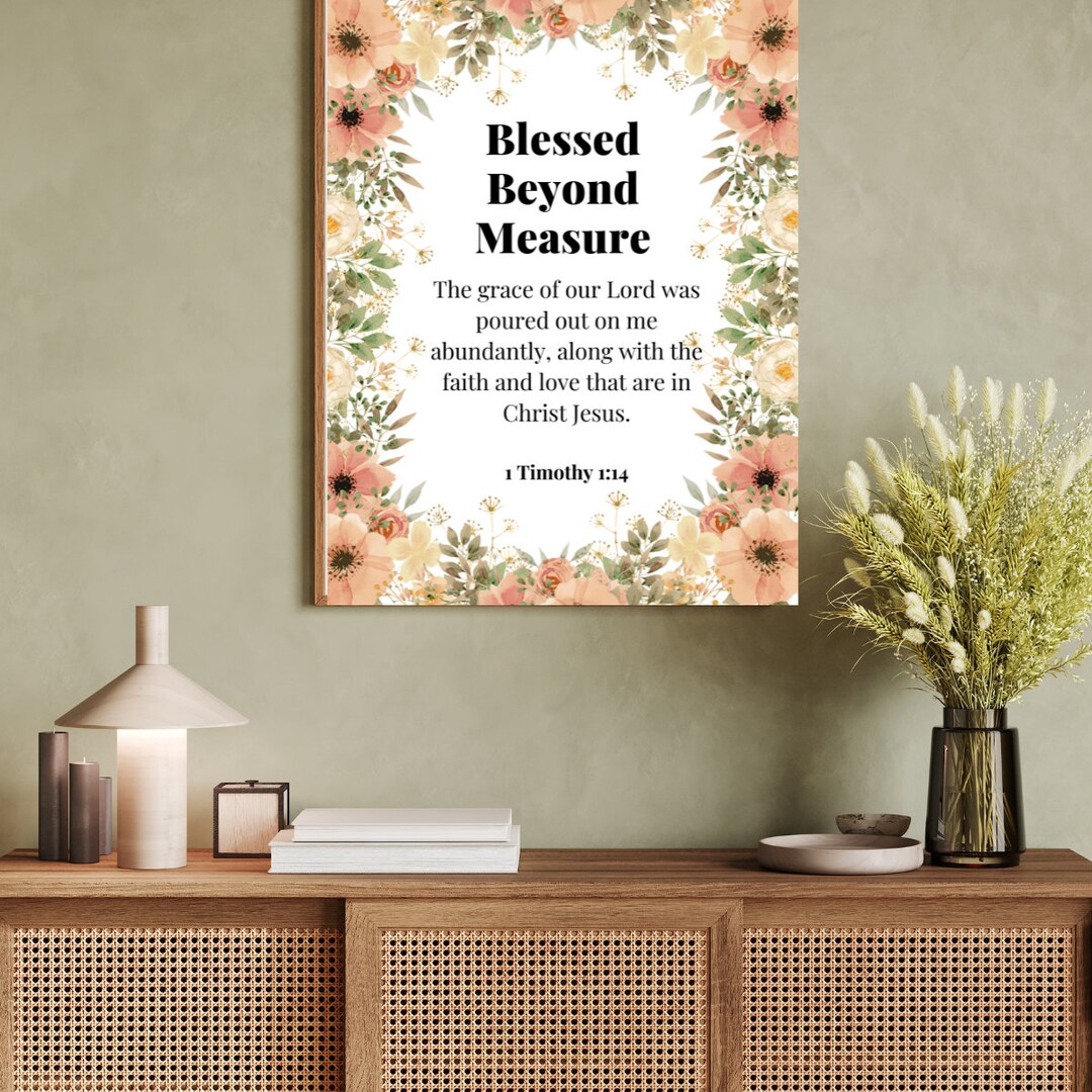 Blessed Beyond Measure Wall Art Blessed Christian Wall Decor Blessed ...