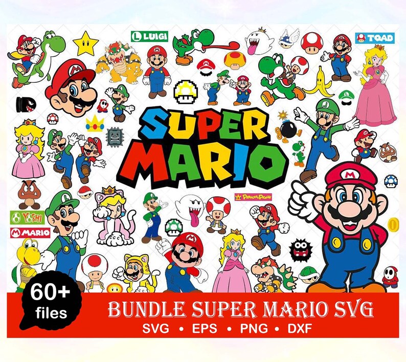 Super Mario Bundle Svg, Mario Family Svg, Mario Svg Cut Files for ...