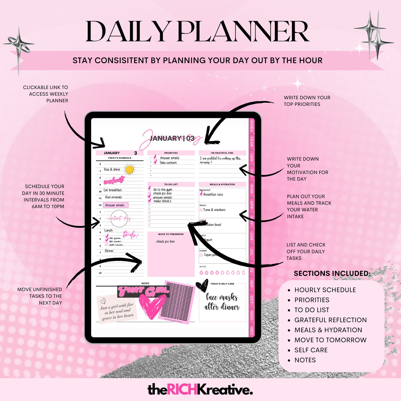 PINK Rich Girl Digital Planner 2025 Goodnotes & Notability iPad Planner ...