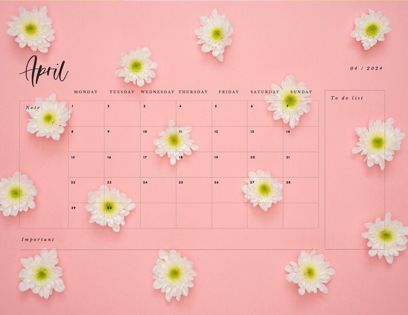2024 Printable Calendar Templates January-april - Etsy