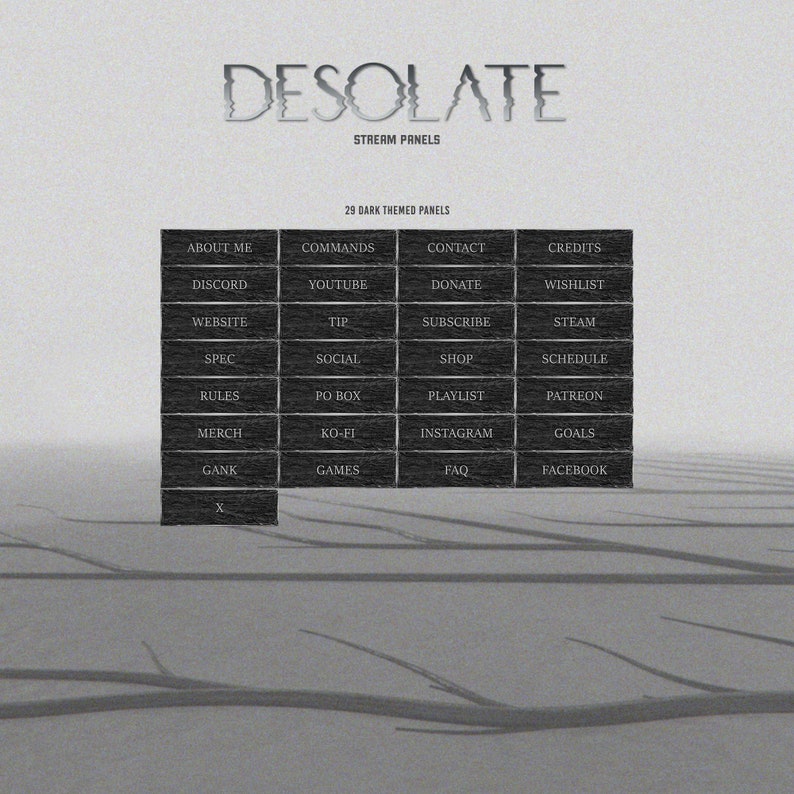 Desolate Stream Pack - Animated Stream Screens, Static Stream Overlay & Twitch Panels - Eerie ...