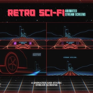 Retro Sci-fi Animated Stream Screens - Futuristic, Retro, Synthwave ...