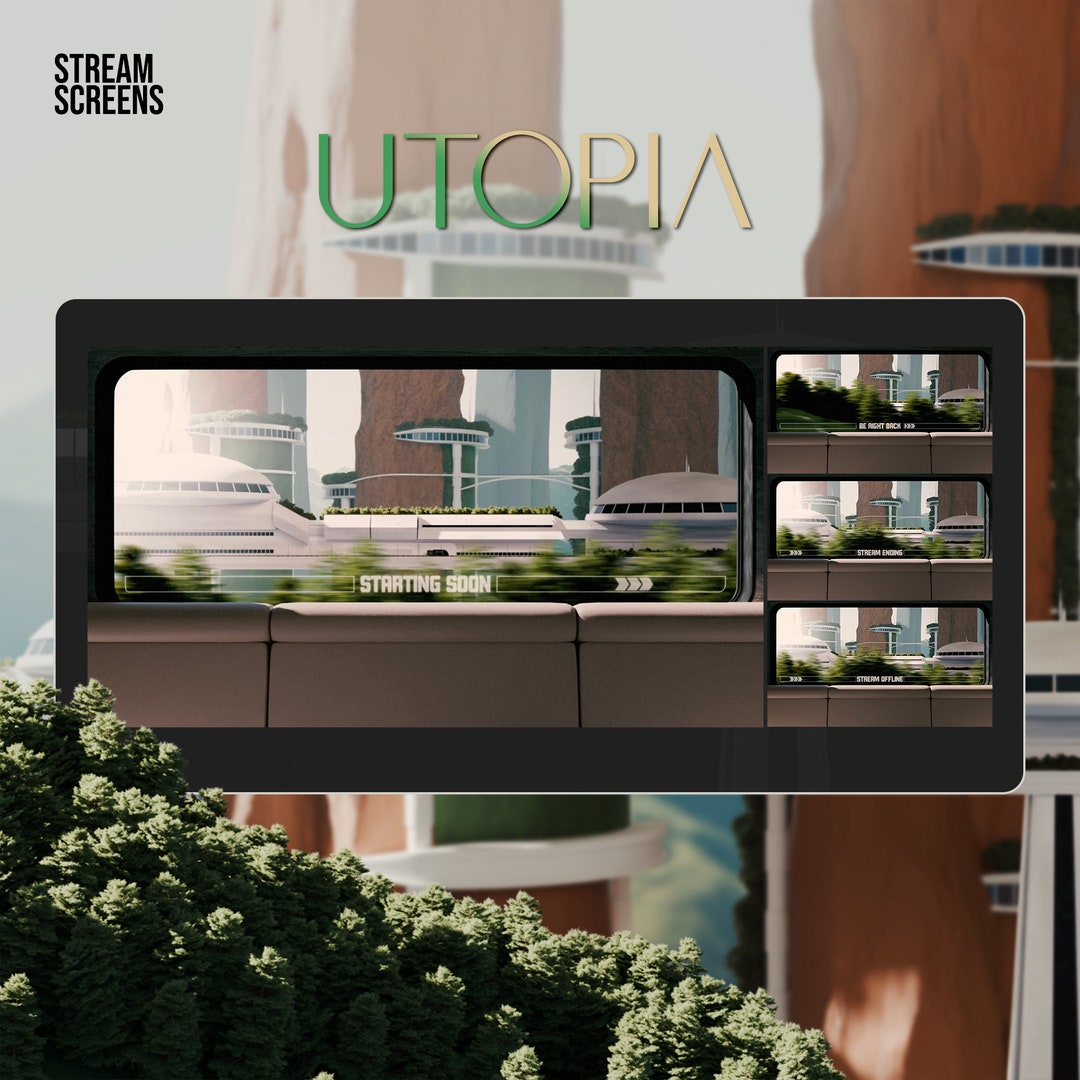 Utopia - Animated Stream Screens - Futuristic, Modern, Train Ride, Loop ...