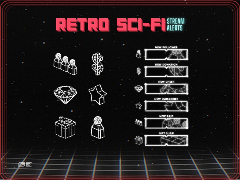 Retro Sci-fi Stream Alerts - Futuristic, Retro, Synthwave Style ...