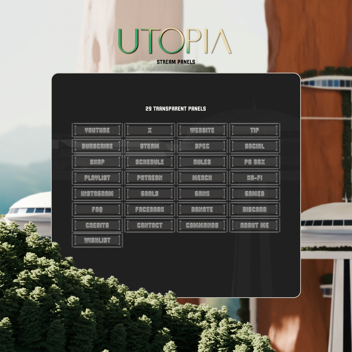 Utopia Stream Pack - Animated Stream Screens, Static Stream Overlay ...