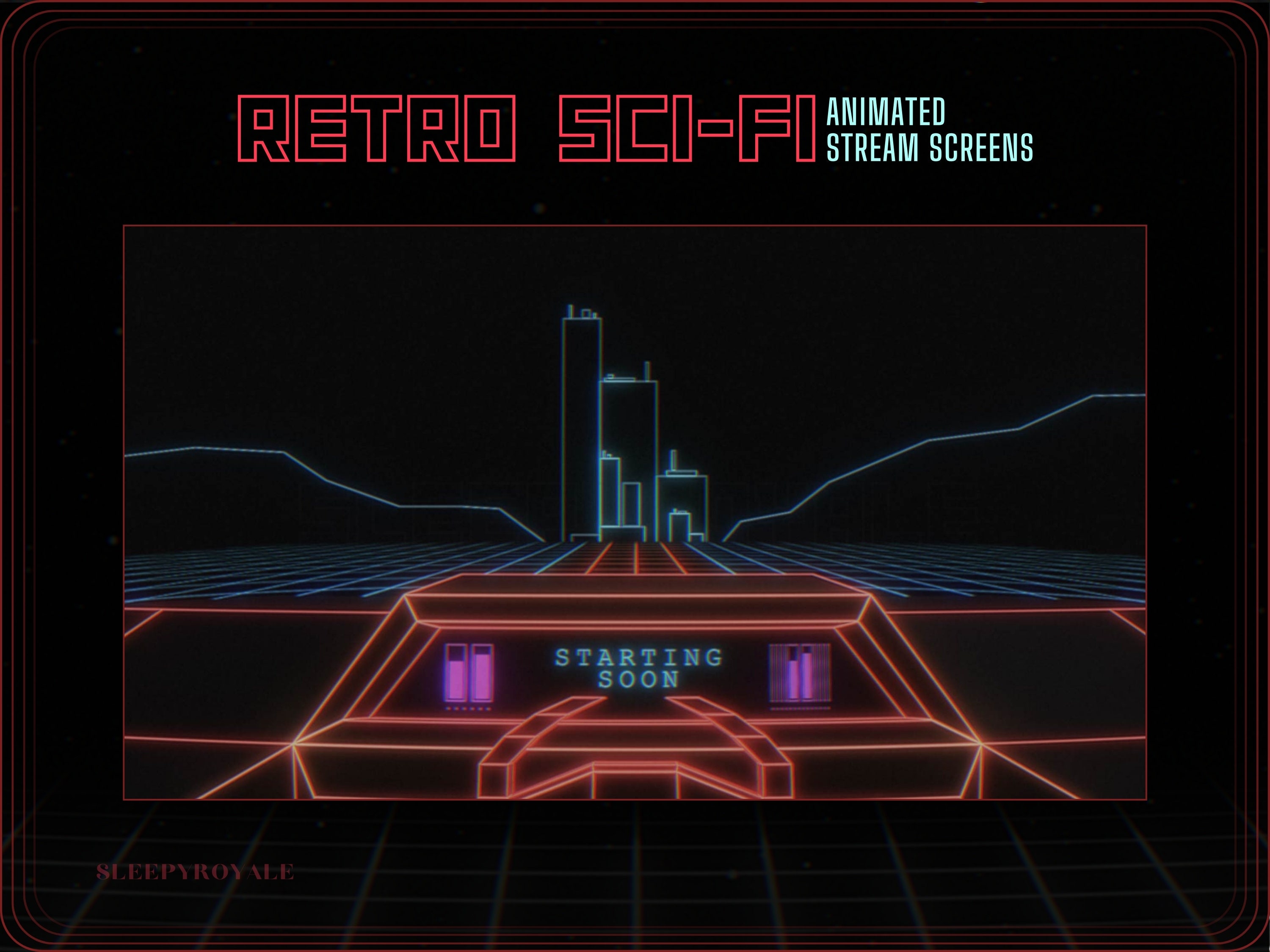Retro Sci-fi Animated Stream Screens Futuristic, Retro, Synthwave Style ...