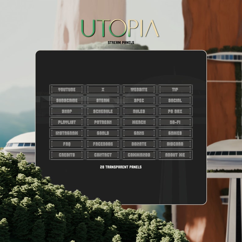 Utopia Stream Pack Animated Stream Screens, Static Stream Overlay & Twitch Panels Futuristic ...