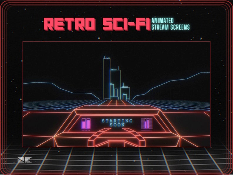 Retro Sci-fi Animated Stream Screens - Futuristic, Retro, Synthwave ...