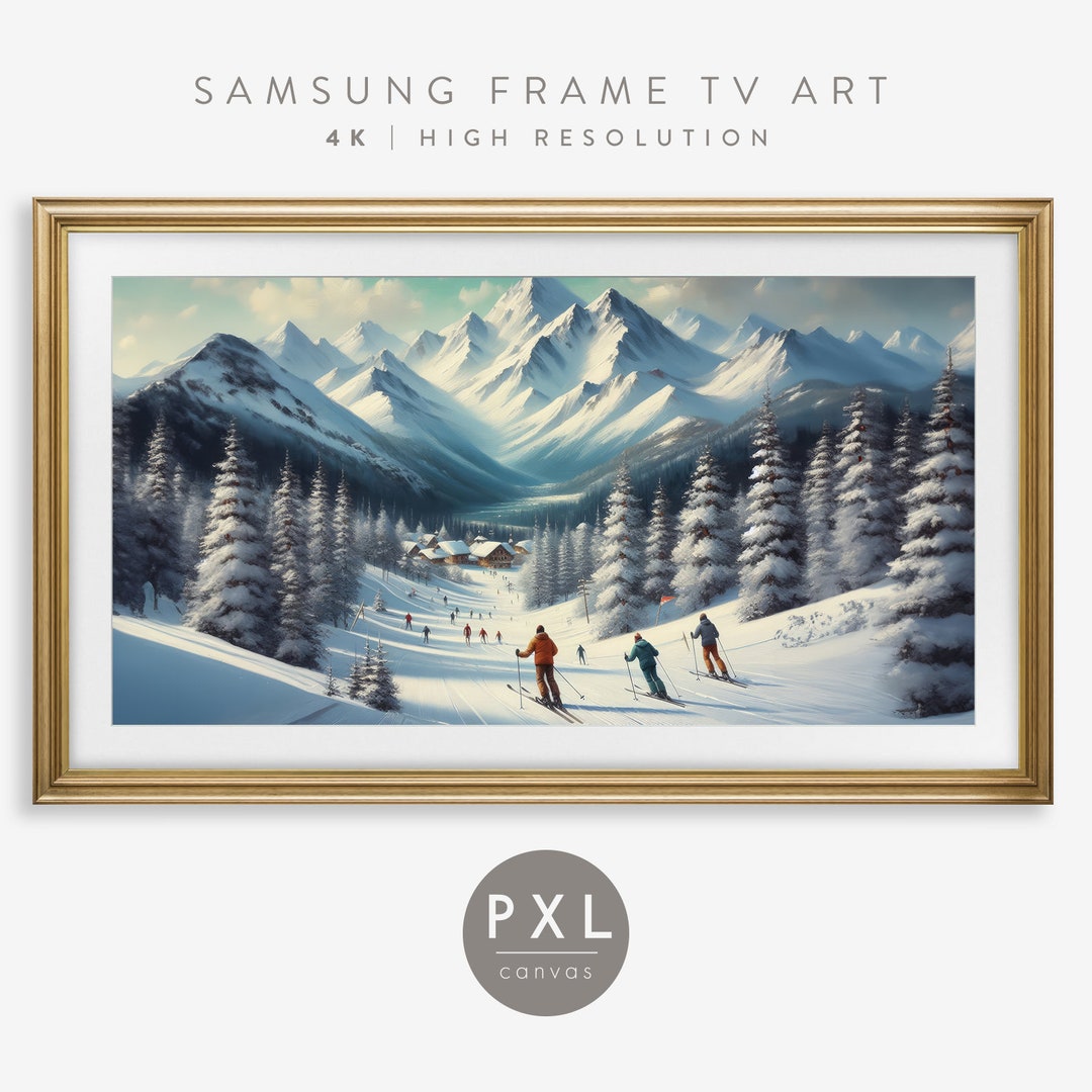 Samsung Frame TV Art Swiss Alps Snow Ski | Frame TV Art Winter | Snow ...