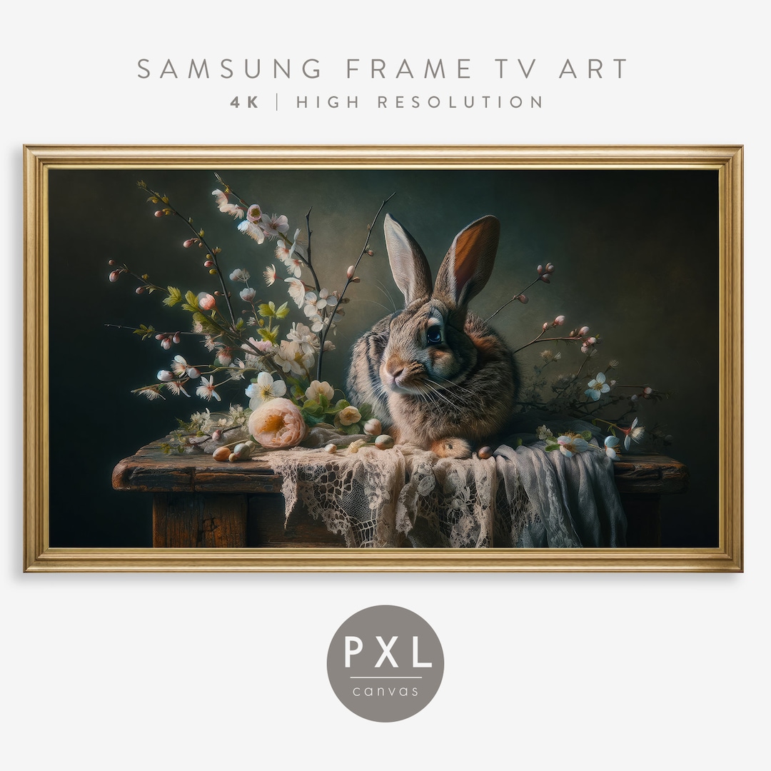 Samsung Frame TV Art Bunny | Frame TV Art Spring Bunny | Easter Frame ...