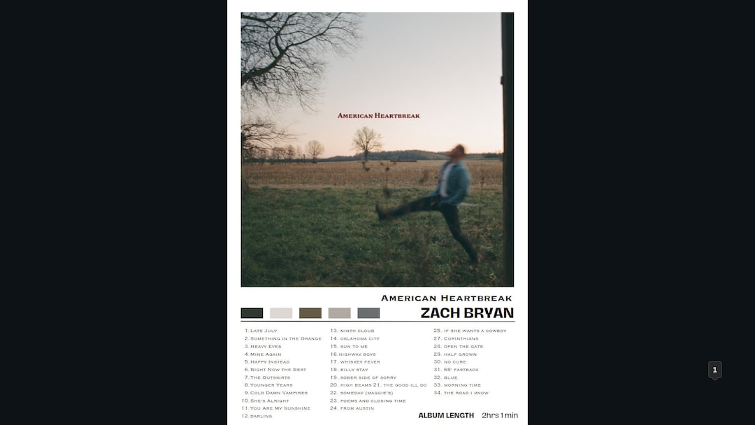 ZACH BRYAN POSTERS Request Your Own Album Choice / Custom Album Poster ...