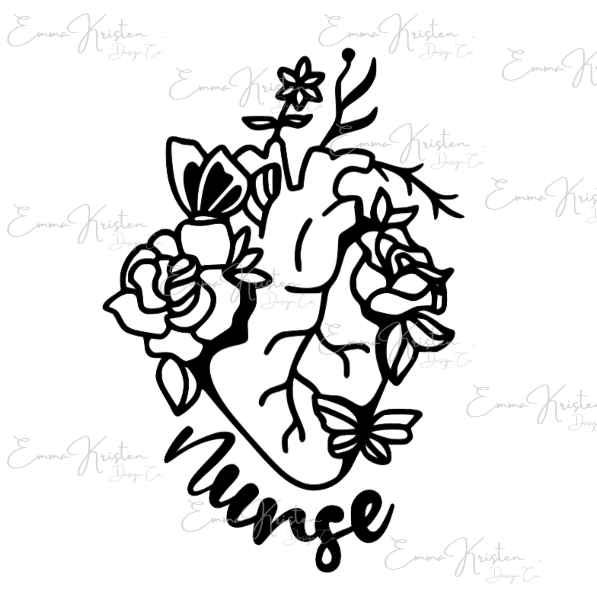 Heart Anatomy Nursing SVG Unique Nurse Gift Cardiovascular System ...