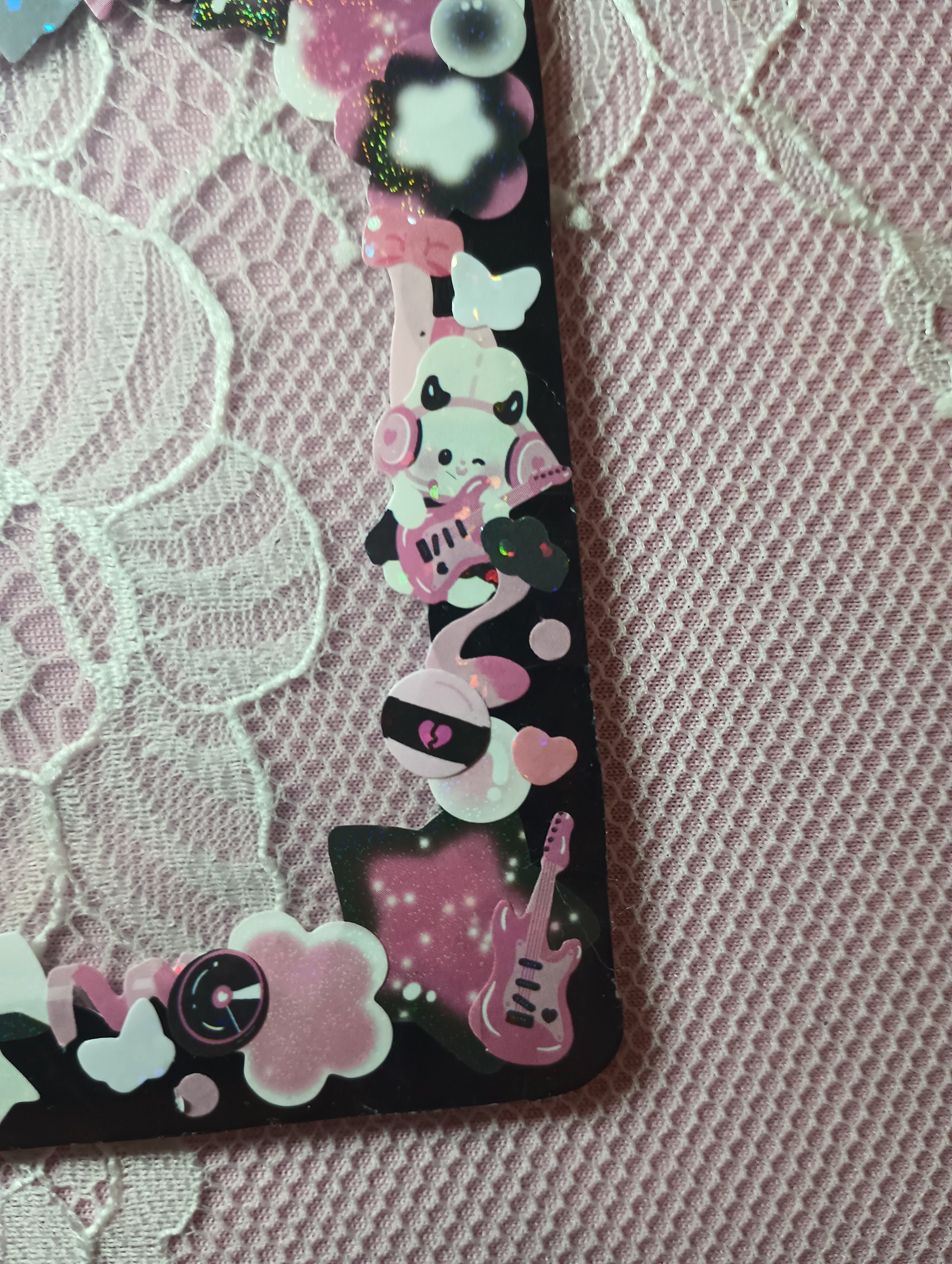 Pink&black Decorated Toploader photo Not Included - Etsy