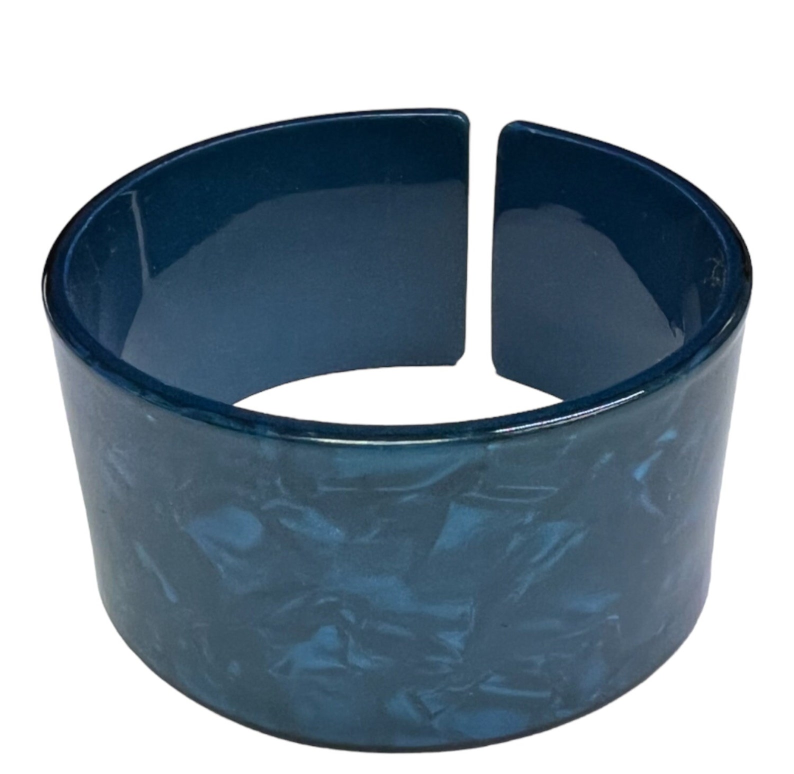 Samoan/hawaiian Style Faux Turtle Shell Bracelet - 4.0 Cm Wide - Blue ...