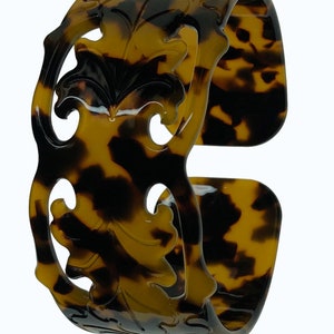 Samoan/hawaiian Style Faux Turtle Shell Carved Bracelet - 3.5 Cm Wide ...