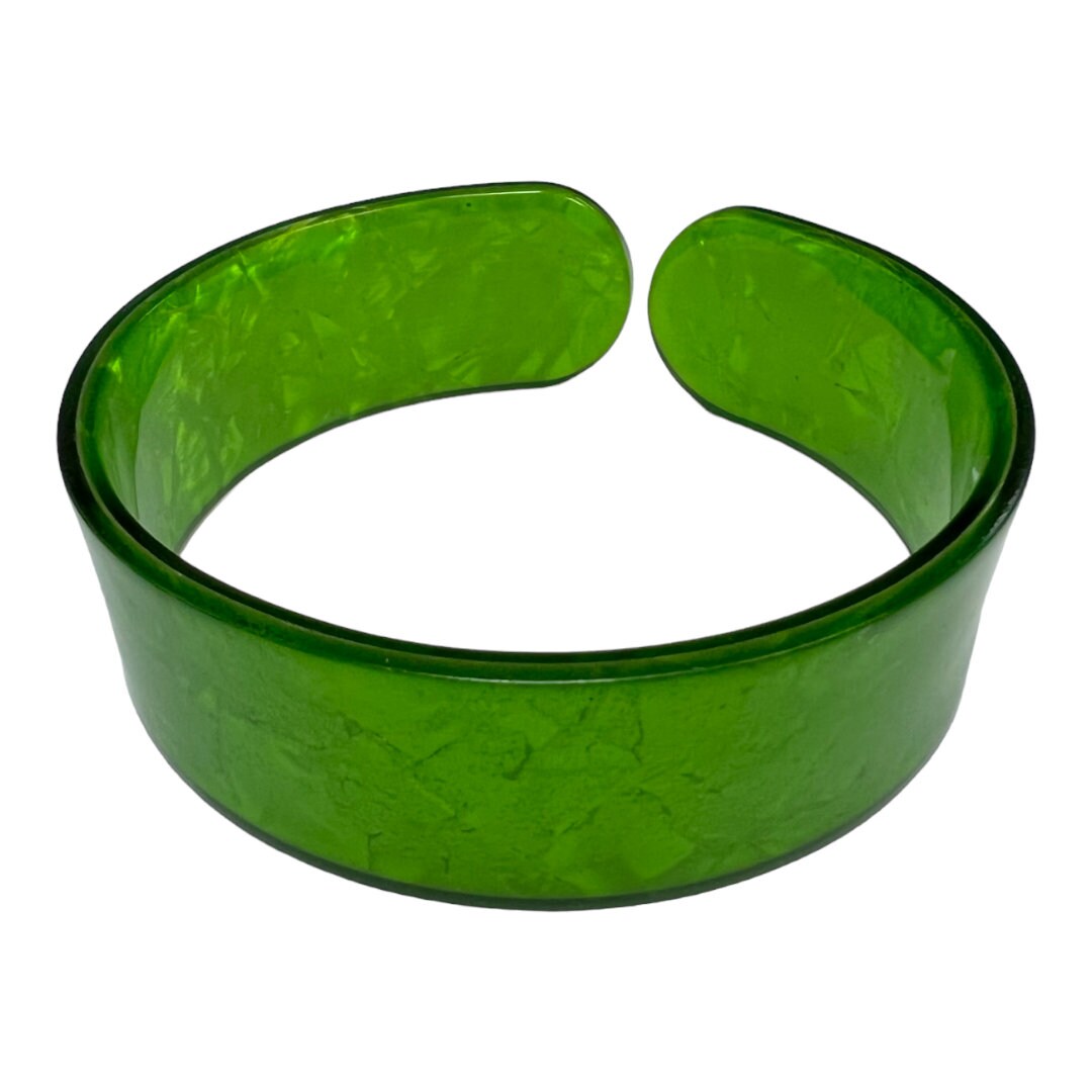 Samoan/hawaiian Style Faux Turtle Shell Bracelet - 2.0 Cm Wide - GREEN ...