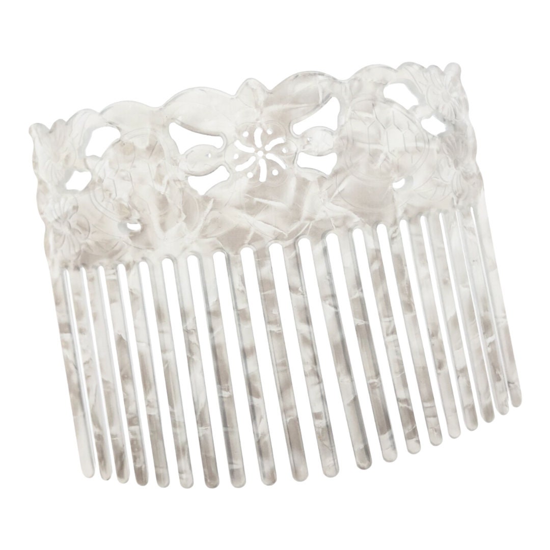 Samoan Hawaiian Faux Turtle Shell Comb - Turtle & Plumeria Design ...
