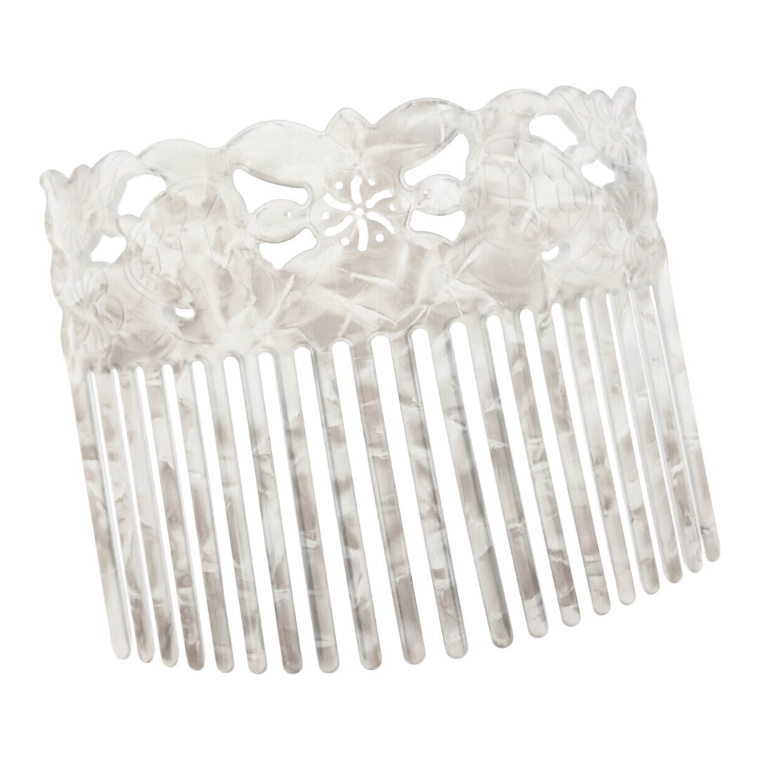 Samoan Hawaiian Faux Turtle Shell Comb - Turtle & Plumeria Design ...