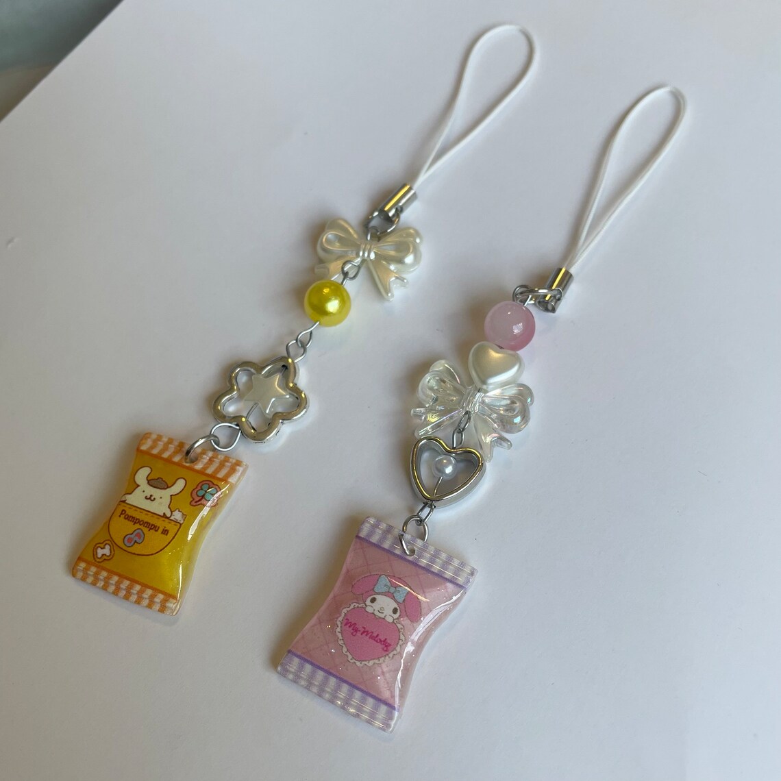 Sanrio Snack Phone Charm Pompompurin, My Melody, Hello Kitty. Kawaii ...