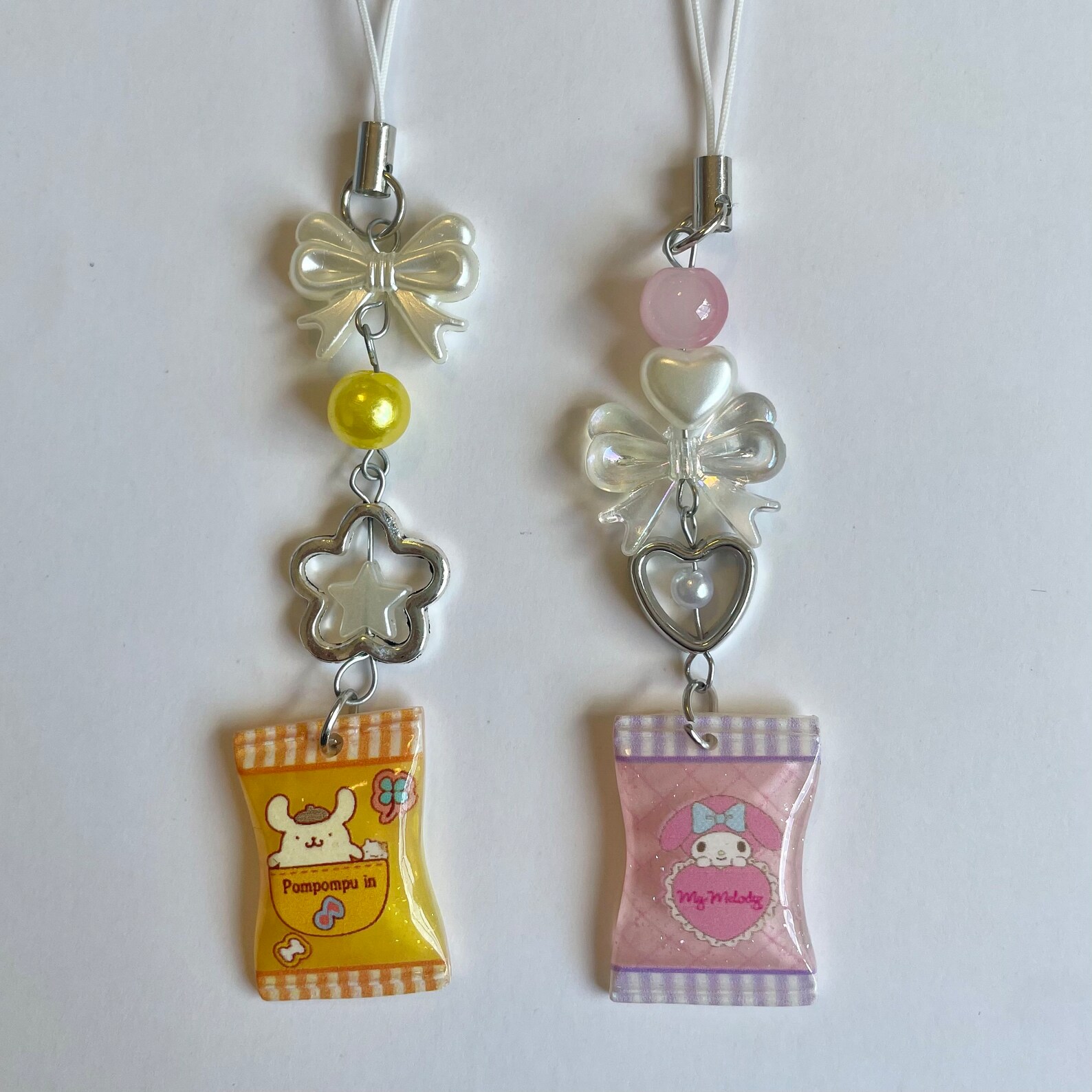 Sanrio Snack Phone Charm Pompompurin, My Melody, Hello Kitty. Kawaii ...