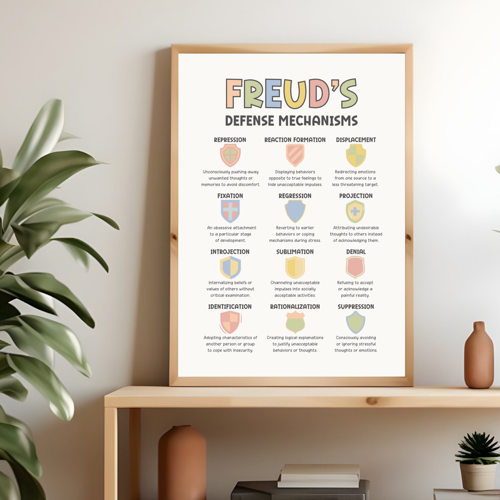 Defense Mechanisms Printable Poster, Anxiety Relief, Therapy Office ...
