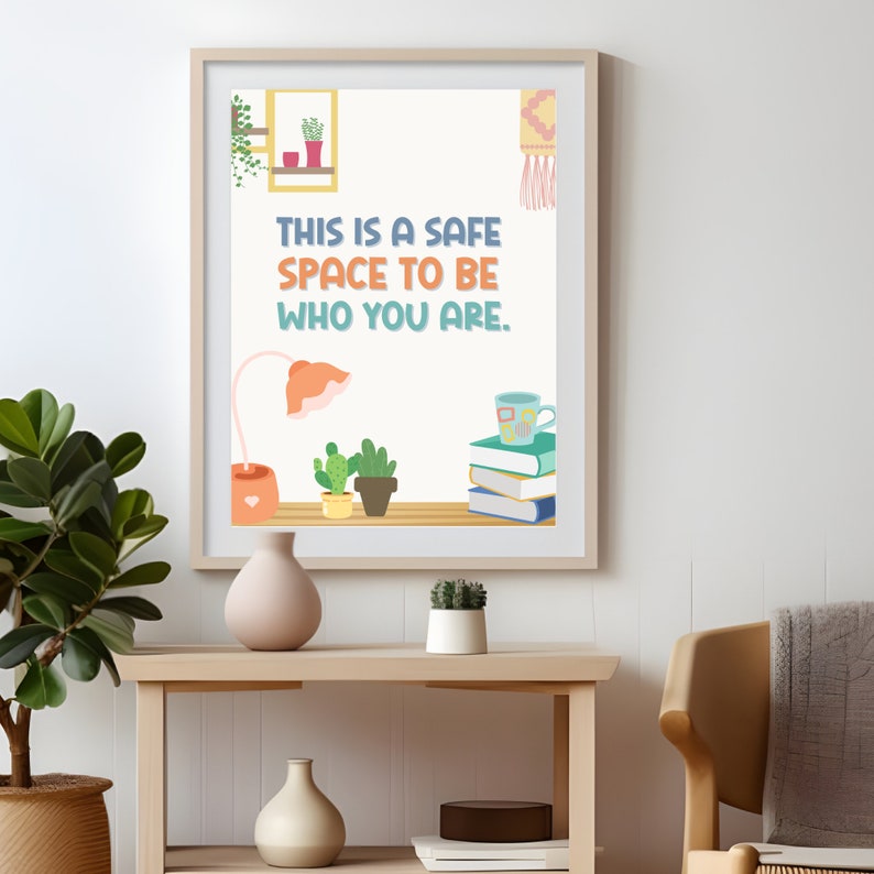 This is a Safe Space to Be Who You Are Printable Poster, Wall Print ...