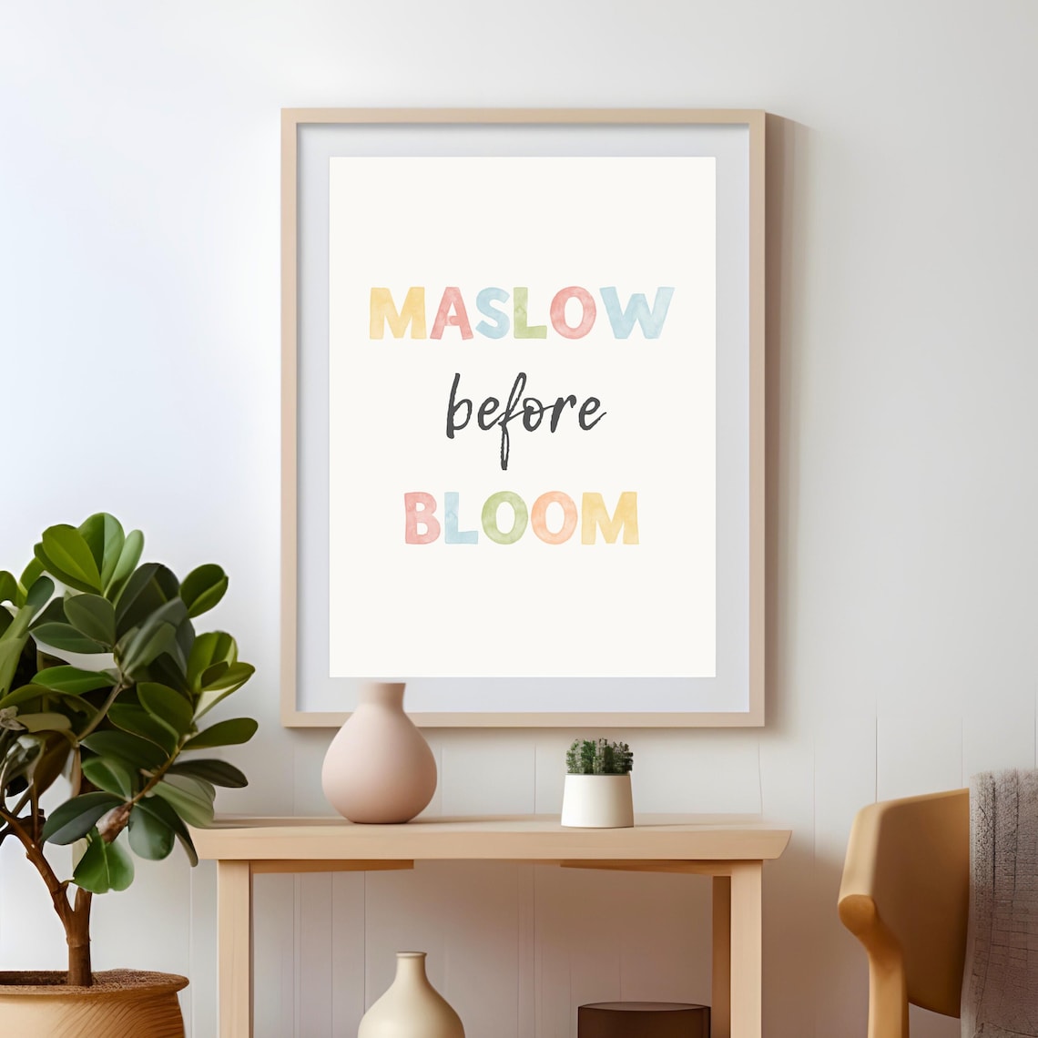 Maslow Before Bloom Psychology Poster, Hierarchy of Need, Taxonomy of ...