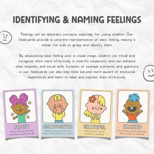 Emotions Feelings Flashcards for Kids, Play Therapy, Feelings Chart ...