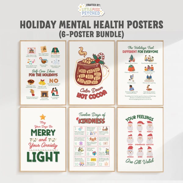 Christmas Mental Health Posters - Etsy