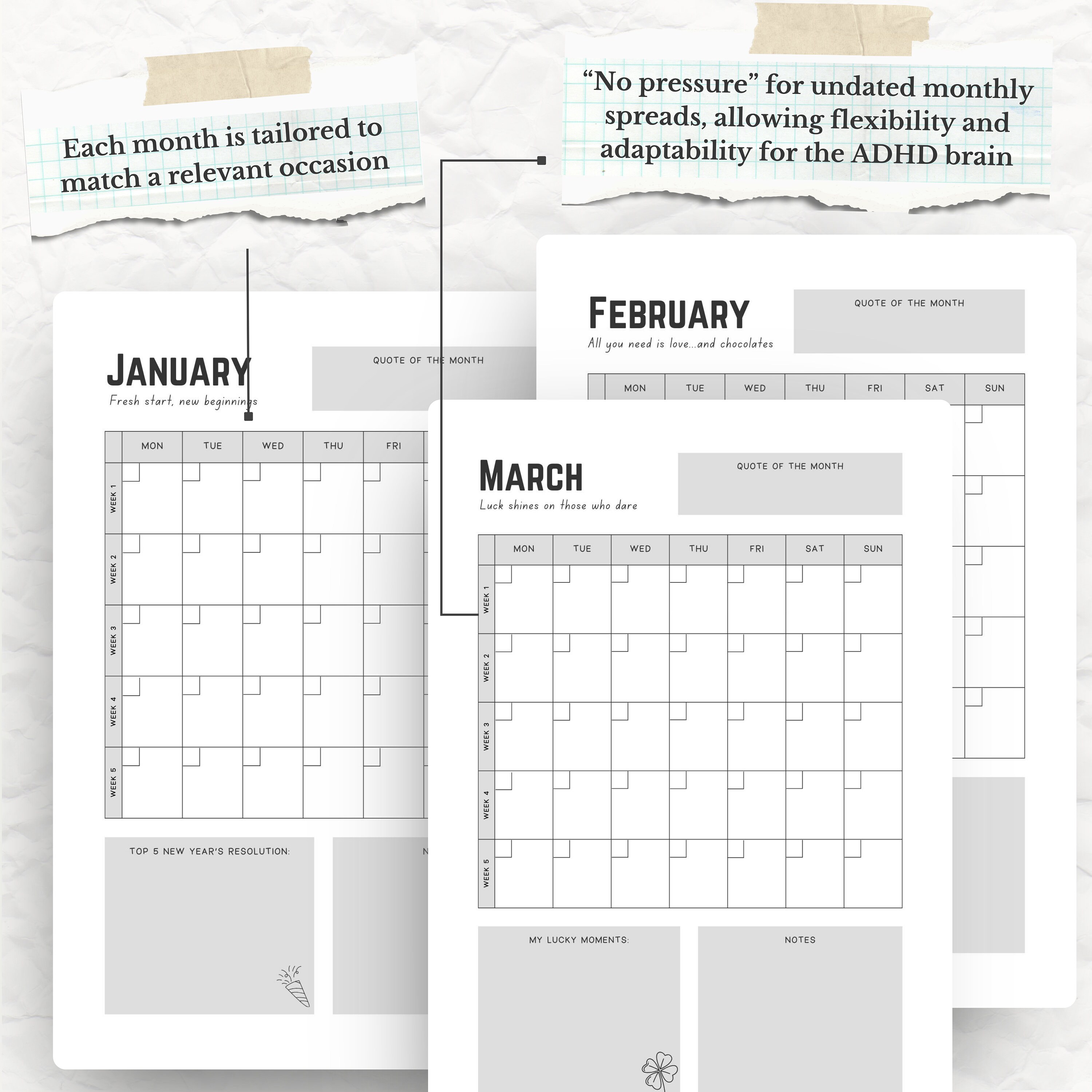 ADHD Planner, Printable ADHD Planner Adult, Neurodiversity, ADHD ...