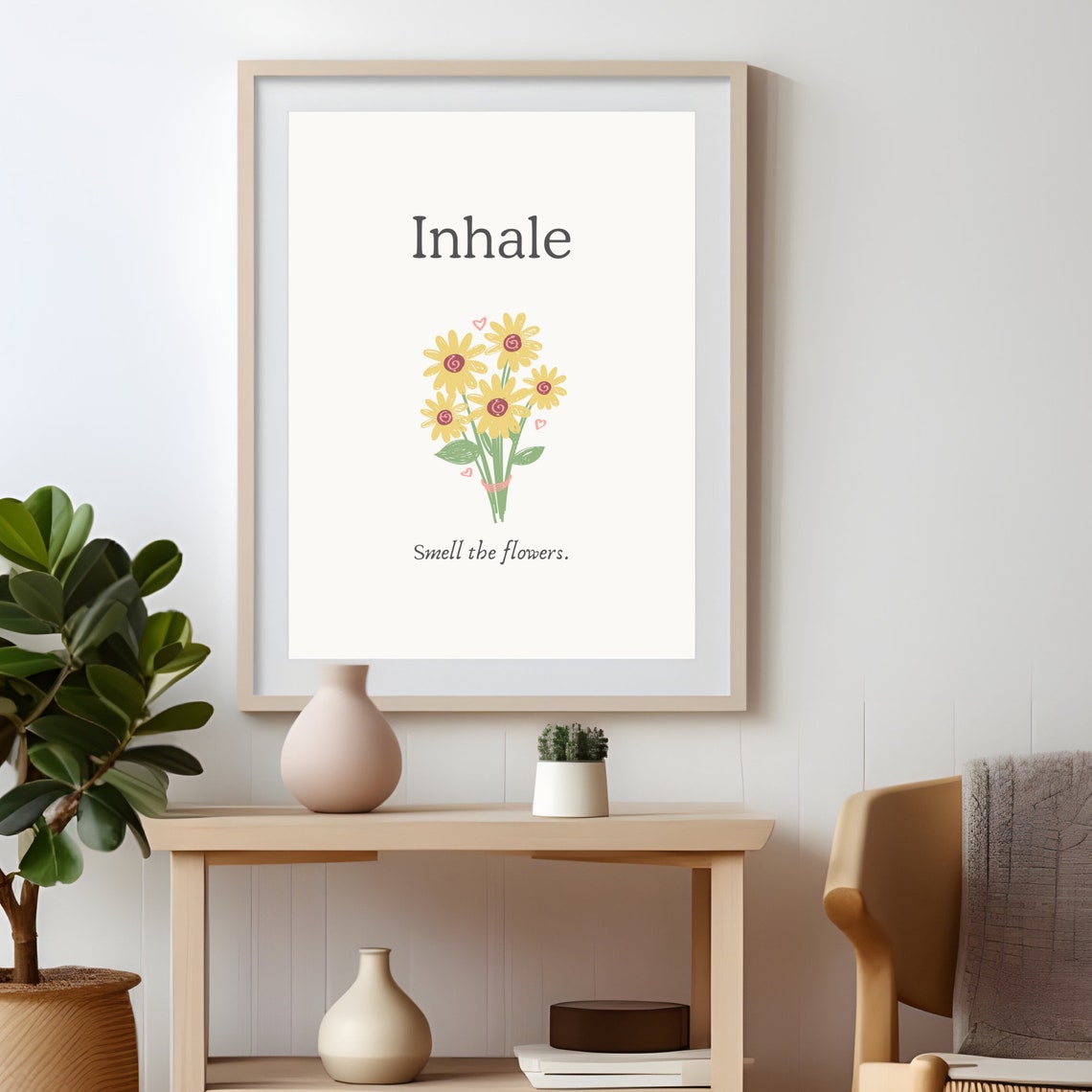 Inhale Exhale Printable Poster, Wall Print Therapy Office Decor ...