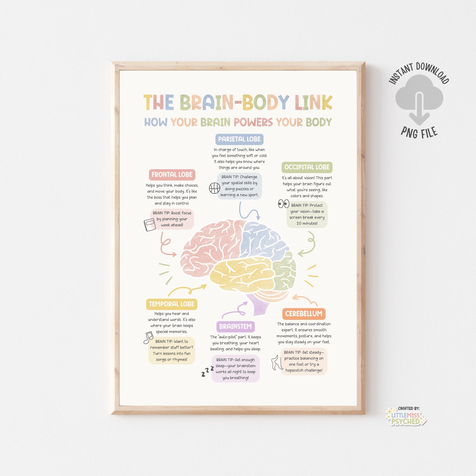 The Brain-body Link Poster, Neuroscience Art, Mind-body Connection ...