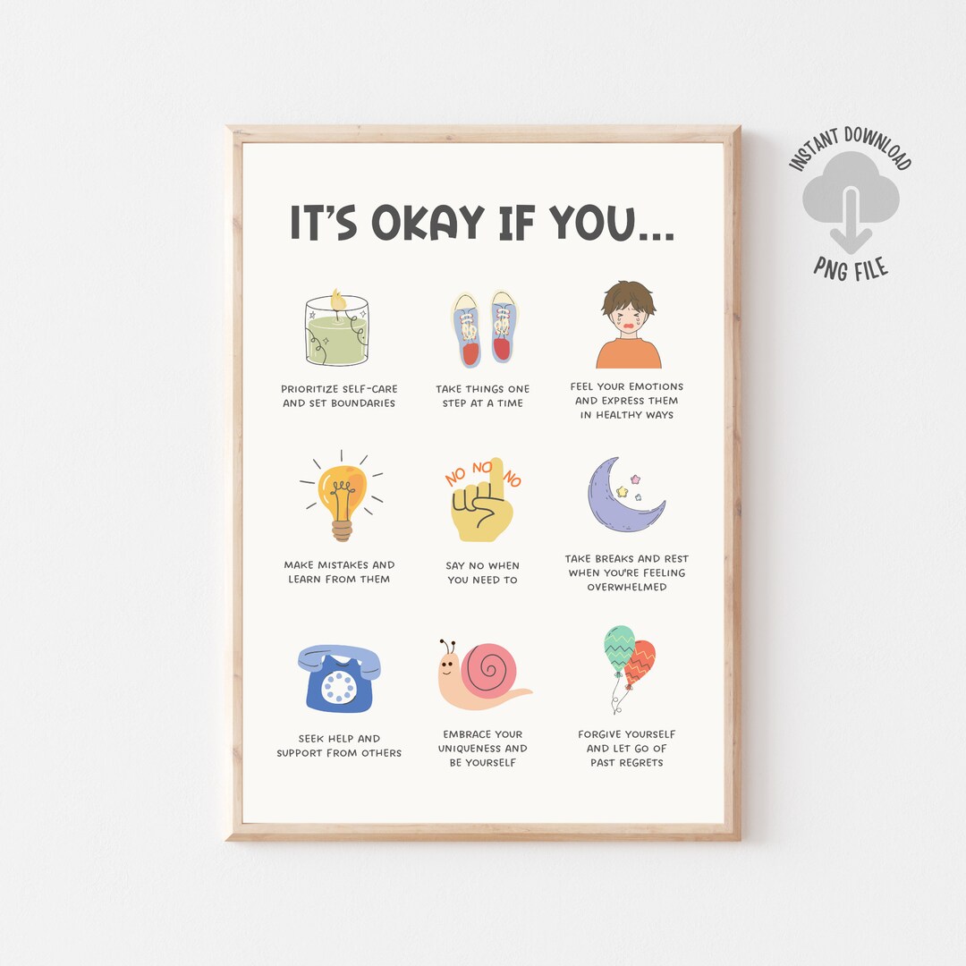 It's Okay to Not Be Okay Printable Poster, Wall Print Therapy Office ...