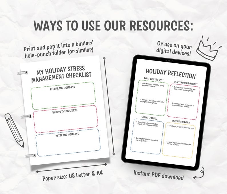 Holiday Stress Management Checklist || Coping Skills, Grounding ...