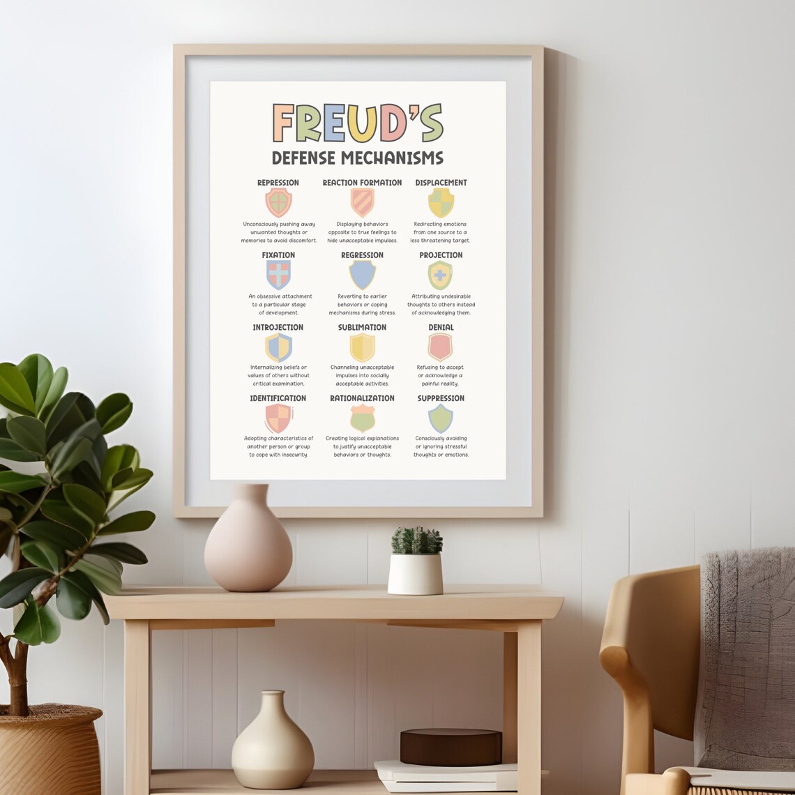 Defense Mechanisms Printable Poster, Anxiety Relief, Therapy Office ...