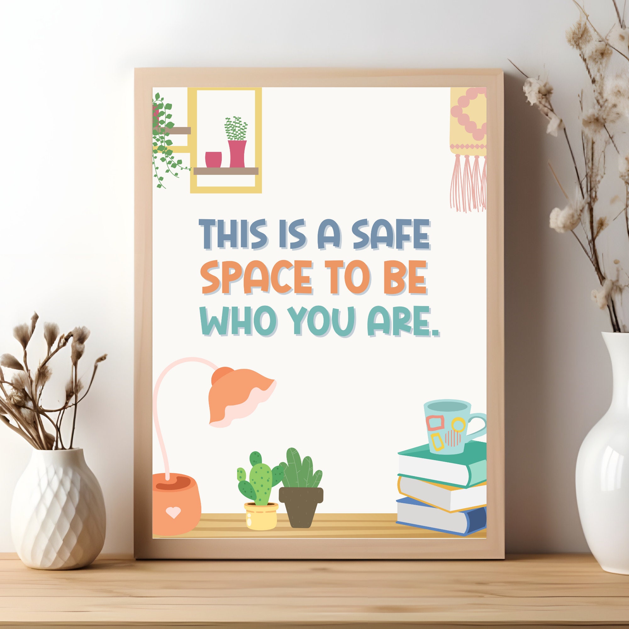 This is a Safe Space to Be Who You Are Printable Poster, Wall Print ...