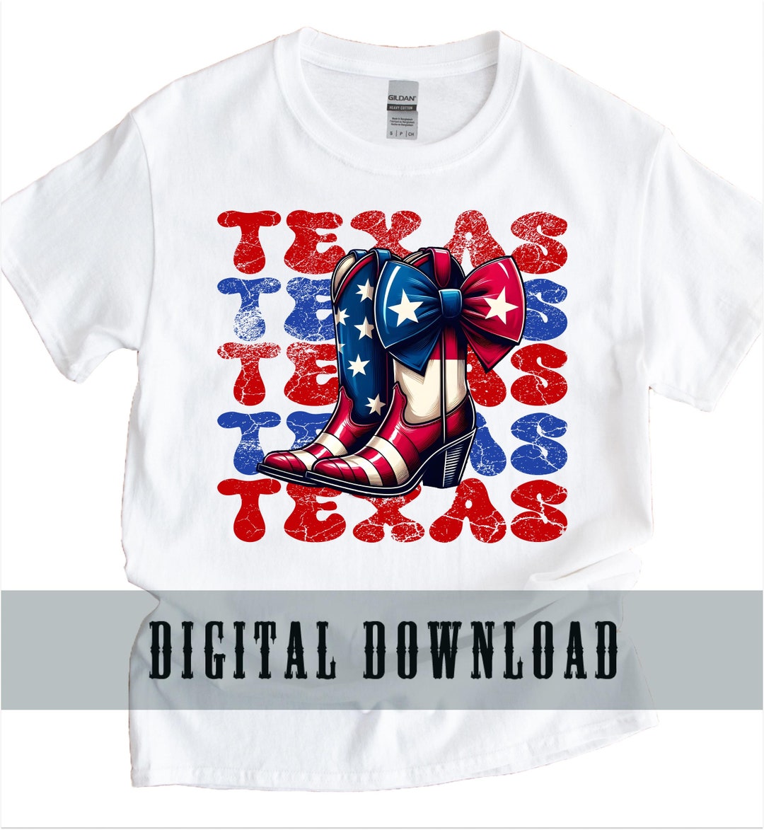 TEXAS BOOTS and BOW Digital File Png Cute Texas Pride I Love Texas ...