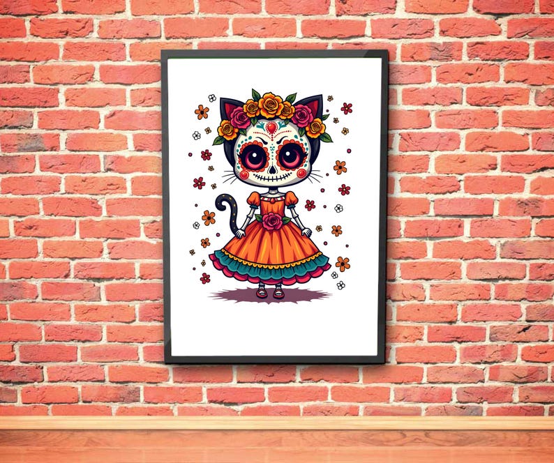 LA CATRINA PNG Cute Cat Day of the Dead Download Dia De Los Muertos ...