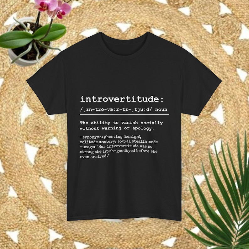 Dictionary Tee Shirt Introvertitude Introvert Humor Tee Humor Quote ...