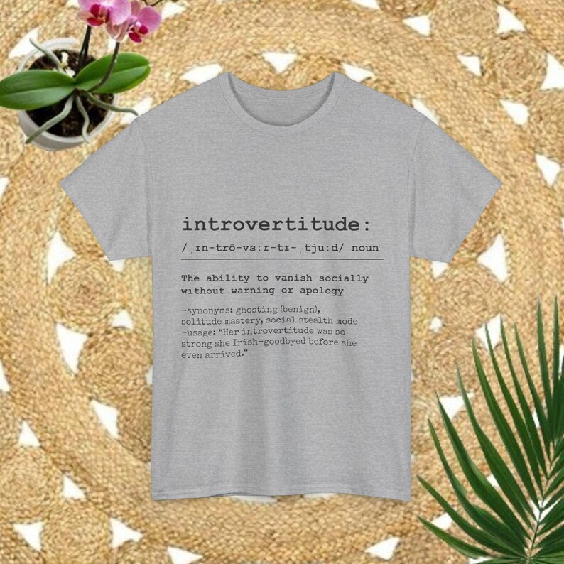 Dictionary Tee Shirt Introvertitude Introvert Humor Tee Humor Quote ...