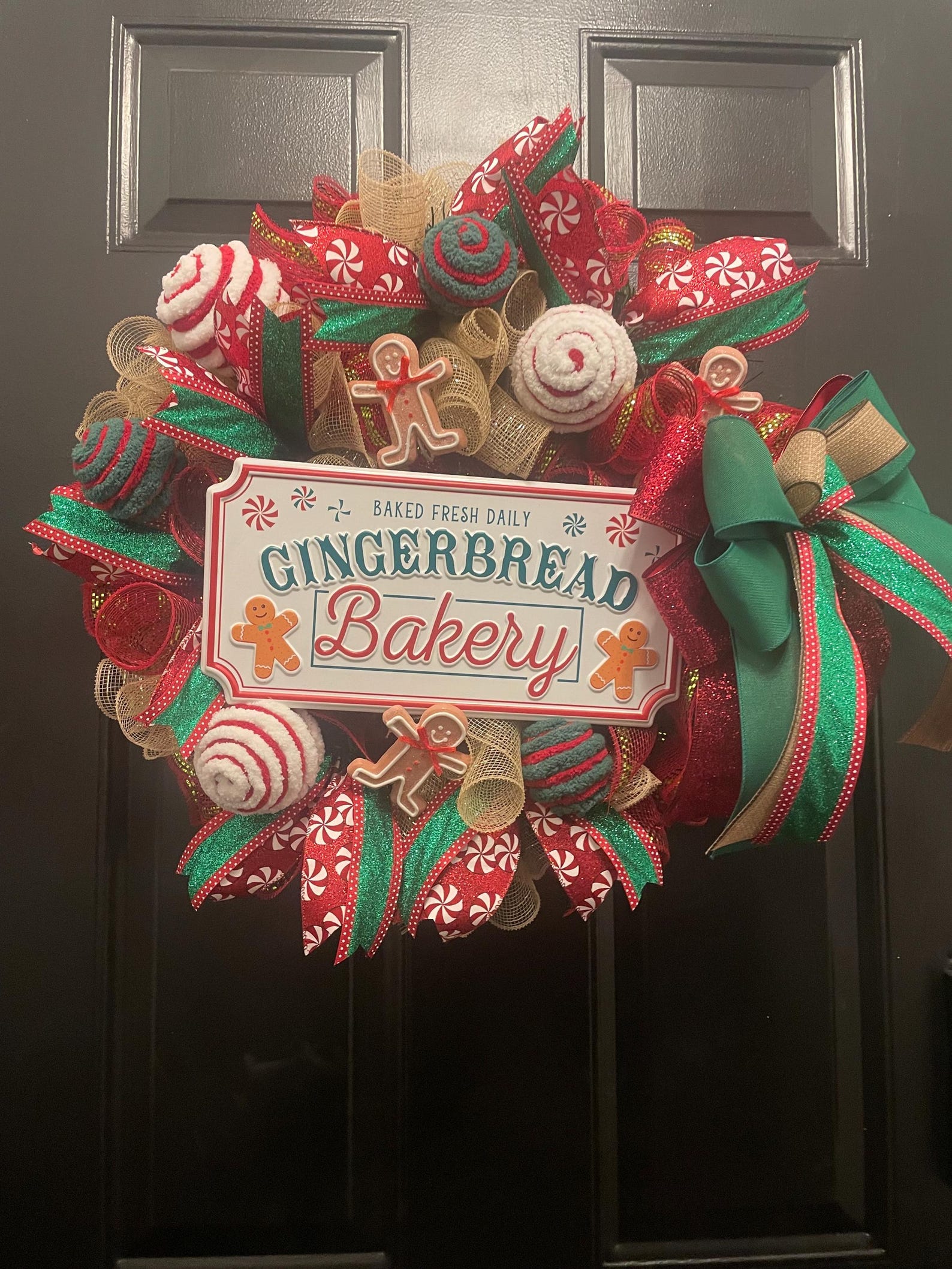 Gingerbread Wreath,gingerbread Door Decor, Gingerbread Front Porch ...