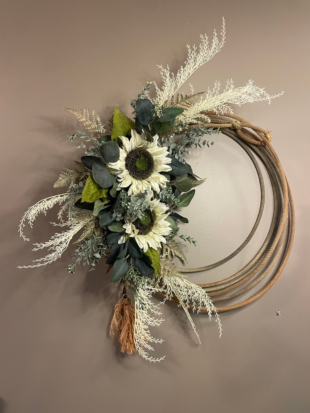 Rustic Lasso Wreath, Western Wreath, Farmhouse Front Door Wreath, Lasso ...