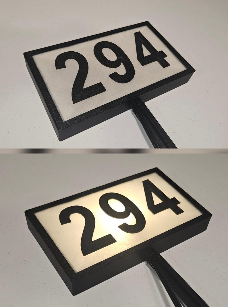 Custom Wired 12 V LED Illuminated Address Sign – up to 4 Custom Numbers ...