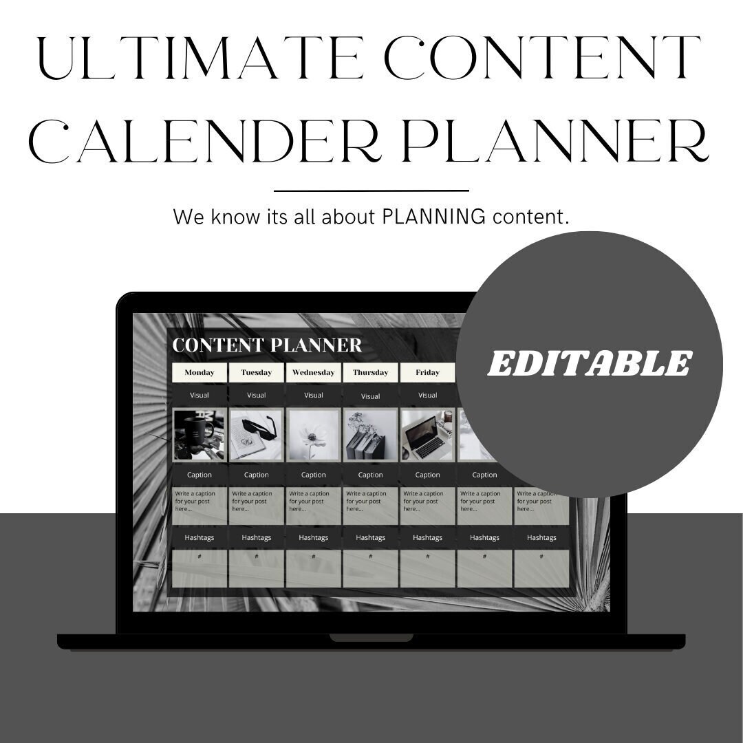 Social Media Content Calendar Planner, Canva Sjablon, Editable Planner ...