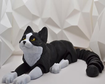 3D Printed Articulated Miniature Animal Pet Fidget Toy Kitty Cat Kitten ...